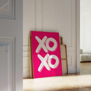 XOXO Print, XO Print, Pink Preppy Wall Art, Valentines Day Decor ...