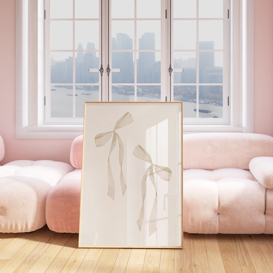 Beige Schleife Print, Preppy ästhetische Wanddeko, Teenagerzimmer Dekor ...