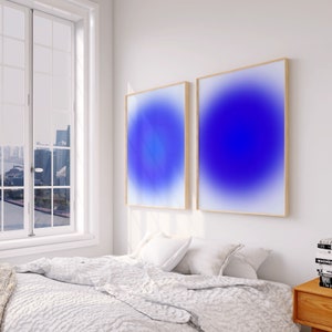 Blue Positive Aura Posters , Set of 3 Prints, Blue Affirmation Poster ...