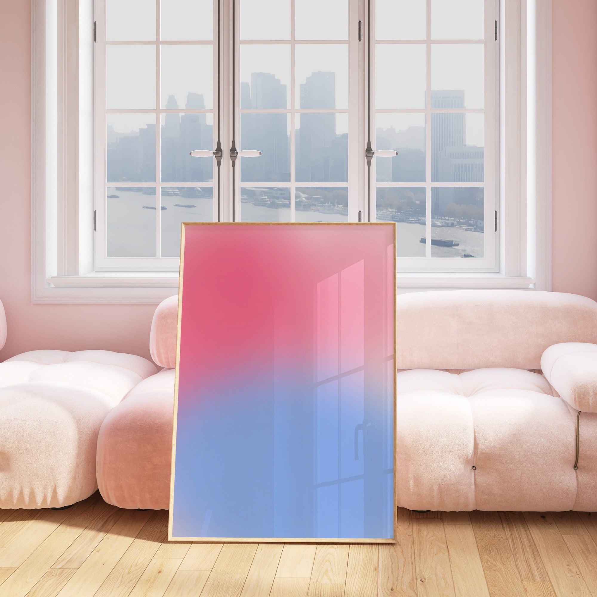 Aura Poster, Pink Blue Wall Art, Aesthetic Apartment Decor, Aura Poster ...