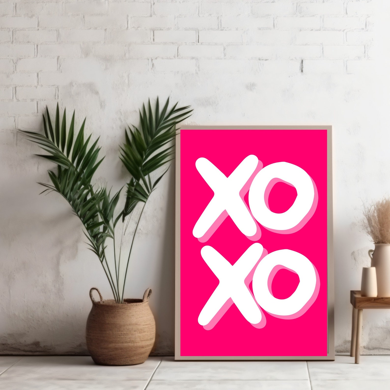 XOXO Print, XO Print, Pink Preppy Wall Art, Valentines Day Decor ...