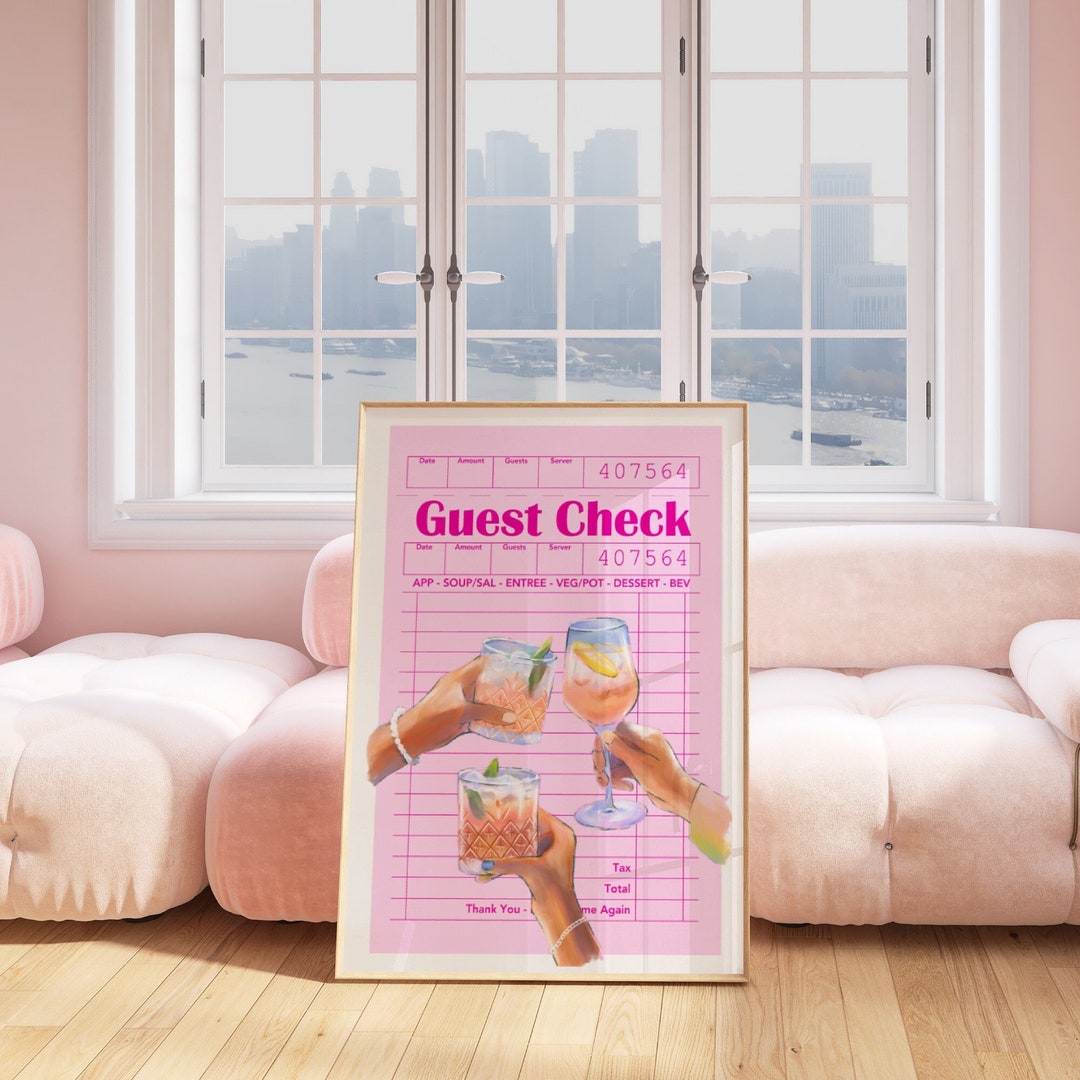 Cheers Guest Check Print Trendy Wall Art Guest Check Poster - Etsy