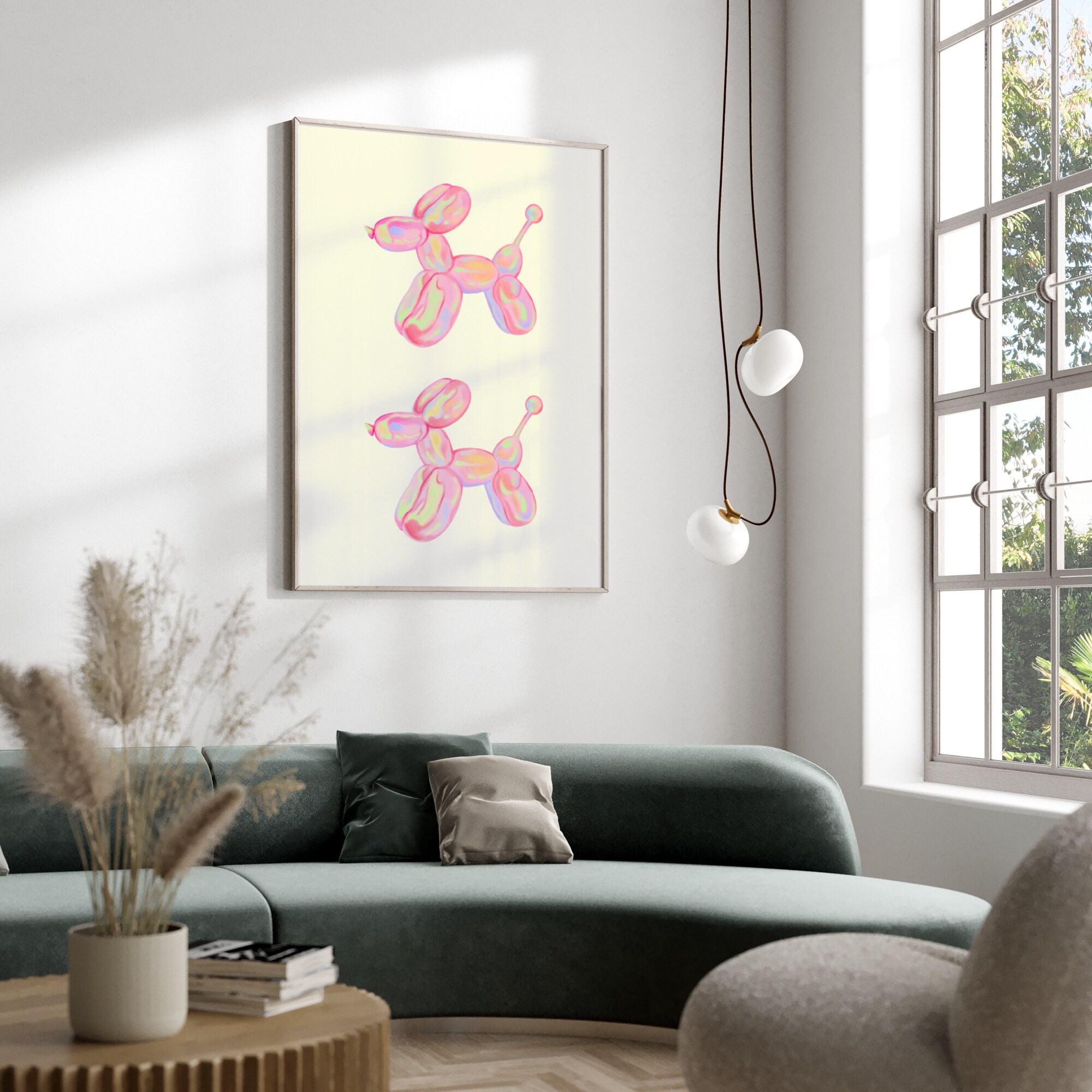 Smiley Face Set of 3 Prints Dog Balloon Poster Tryptic Wall - Etsy
