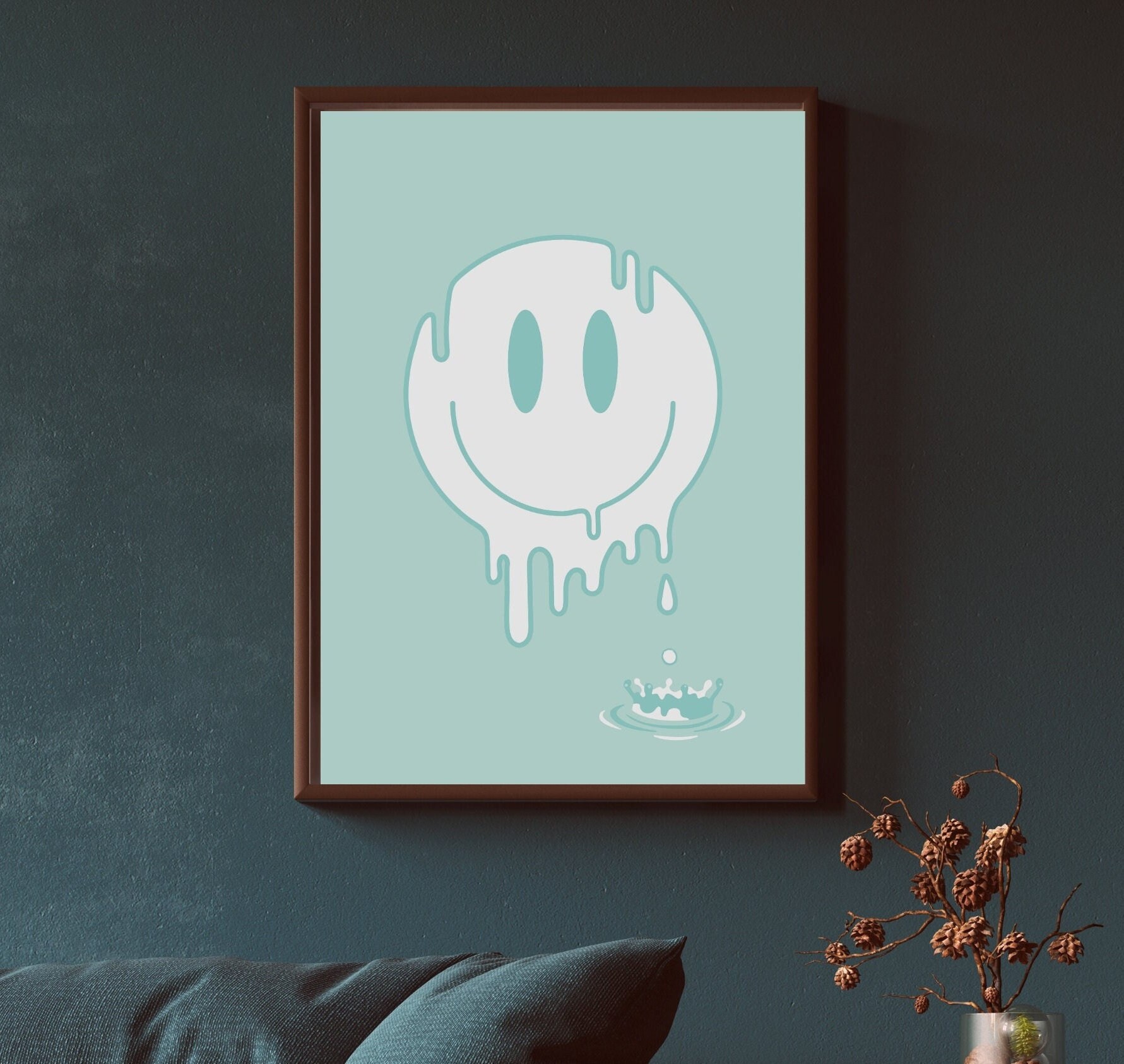 Smiley Face Print, Preppy Room Decor, College Apartment Decor, Y2k Room ...