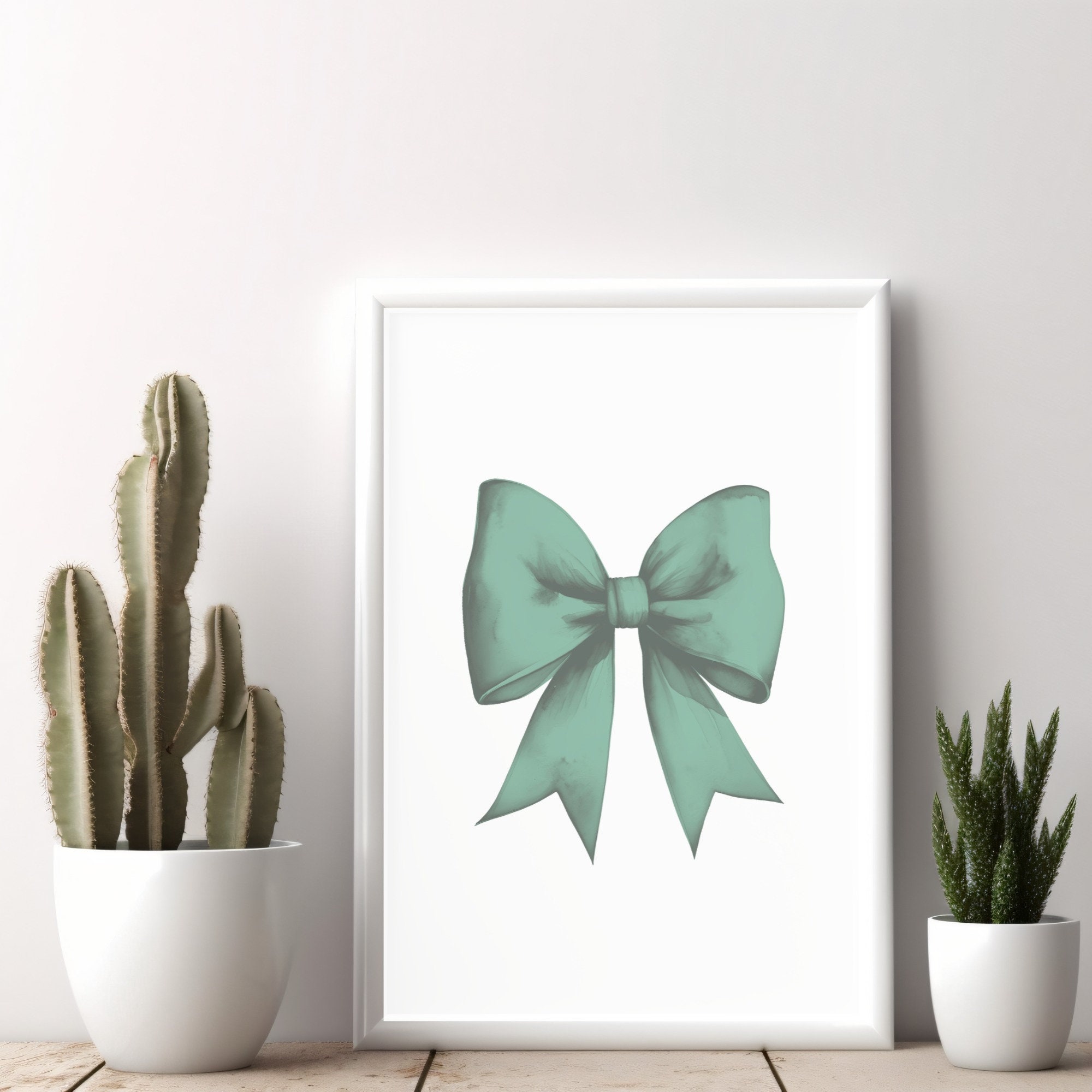 Green Bow Print, Preppy Aesthetic Wall Art, Teen Room Decor, Preppy ...