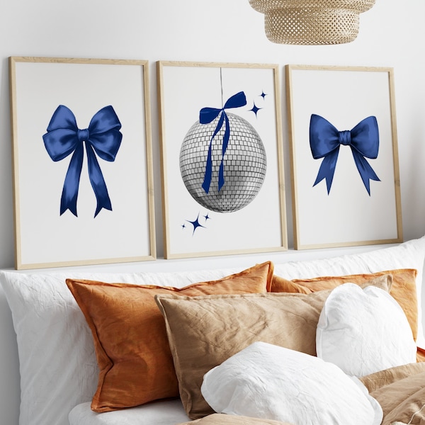 Navy Blue Bow Posters - Etsy
