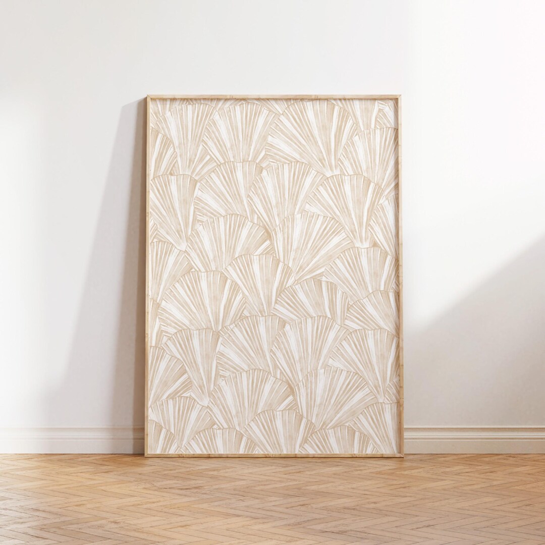 Beige Coastal Seashell Wall Art Printable Neutral Beach Decor ...