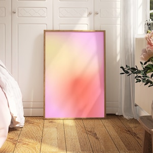 Pastel Aura Set of 2, Prints, Positive Pink Aura Poster, Gradient Aura ...