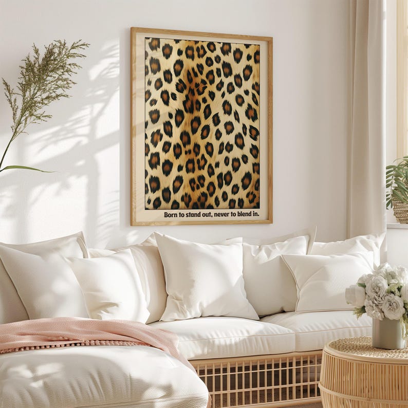Leopard Print Animal Chic Jungle Dorm Room Decor Trendy Glam Wall Art ...