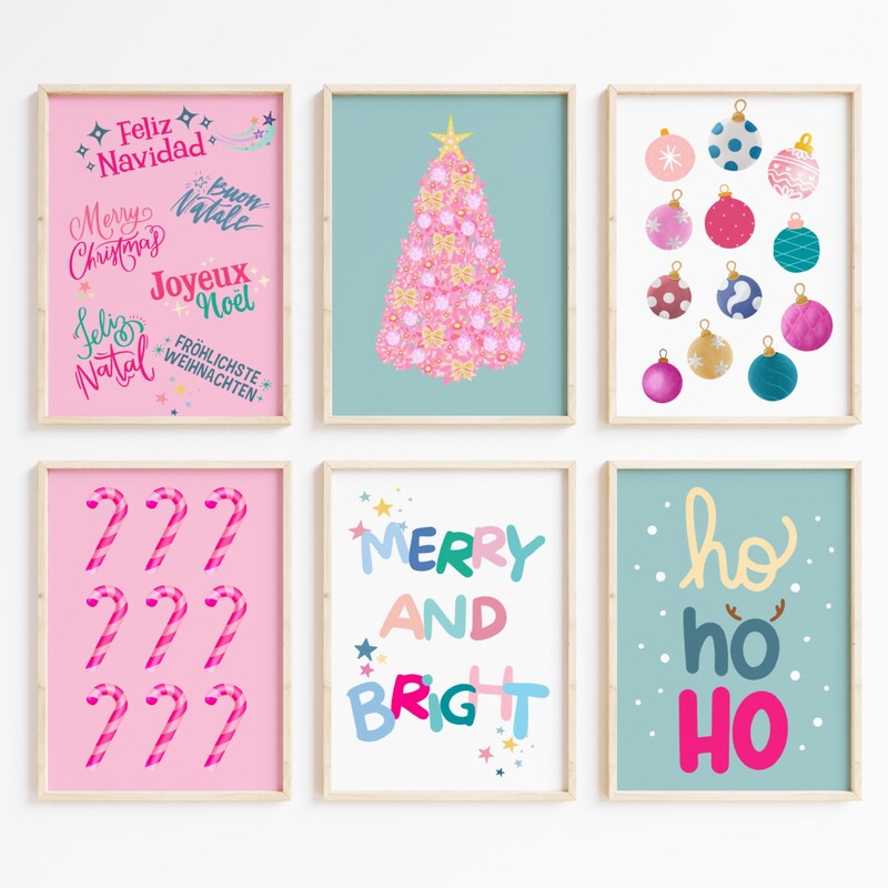 Pink Christmas Printables - Etsy
