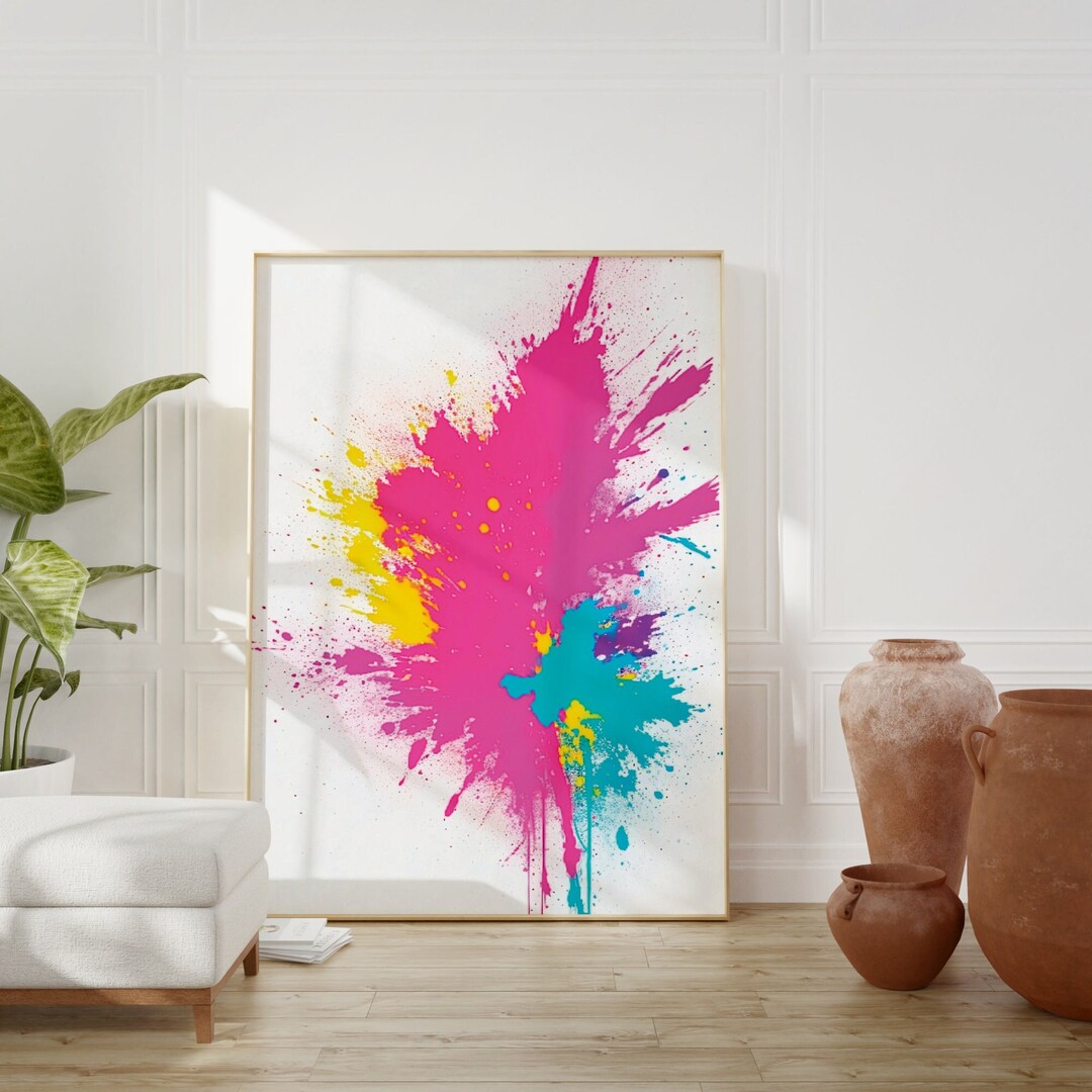 Abstract Print, Paint Splash Poster, Trendy Abstract Painting, Preppy ...
