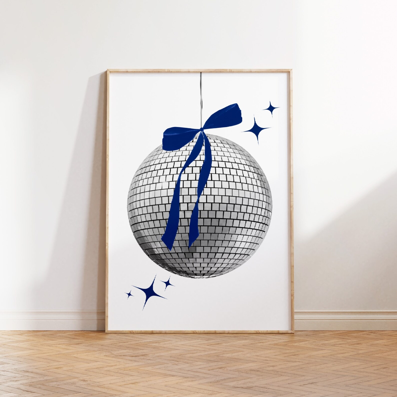 Disco Ball Wall Art, Trendy Bow Printable Art, Set of 3 Prints, Bow ...