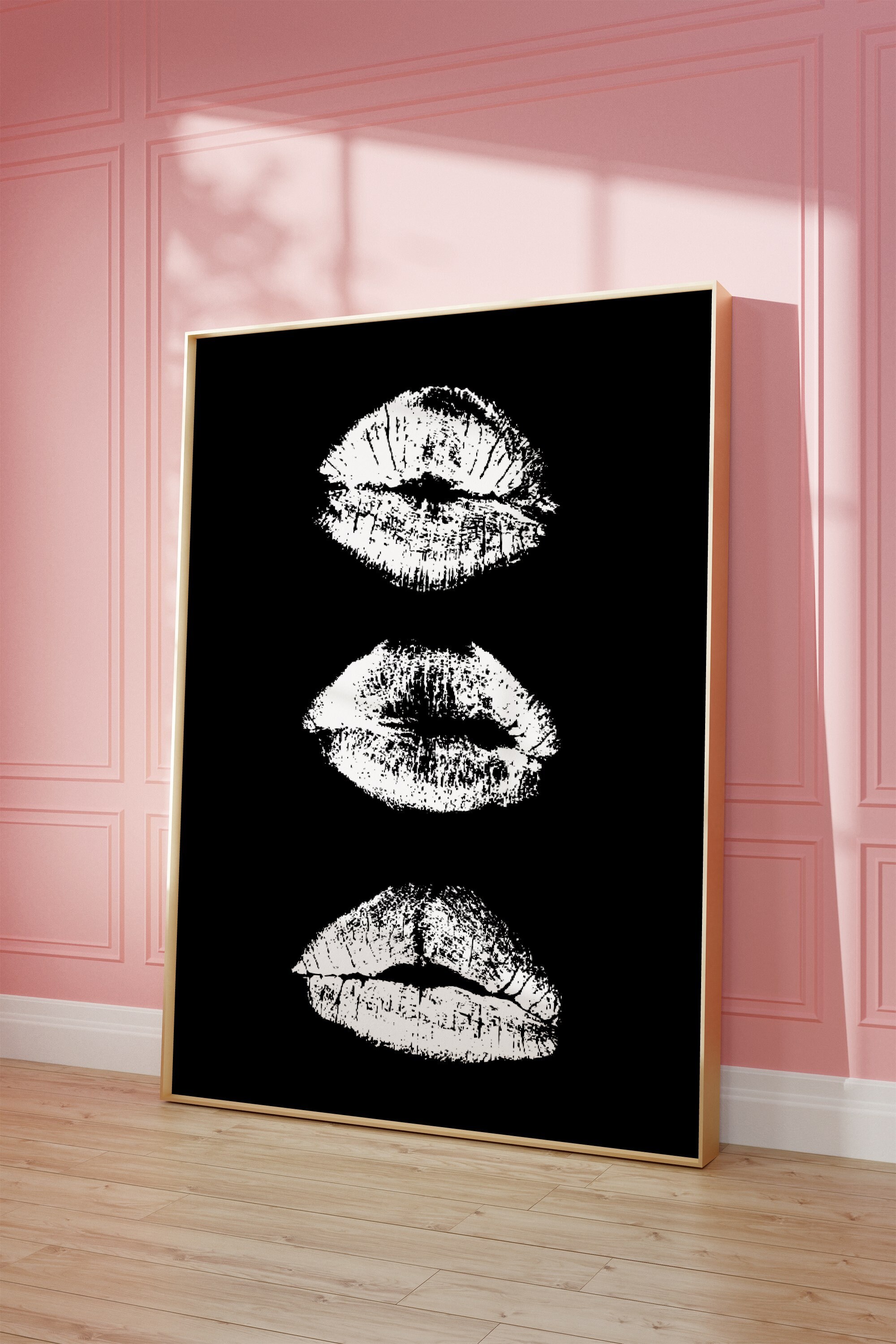 Kiss Lips Wall Art Lips Print Trendy Digital Prints Preppy Etsyde