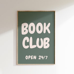 Book Club Print, Book Lovers Gift Print, Trendy Reading Corner Poster ...