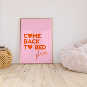 Come Back to Bed Print, Couples Wall Art, Quote Wall Art, Above Bed ...