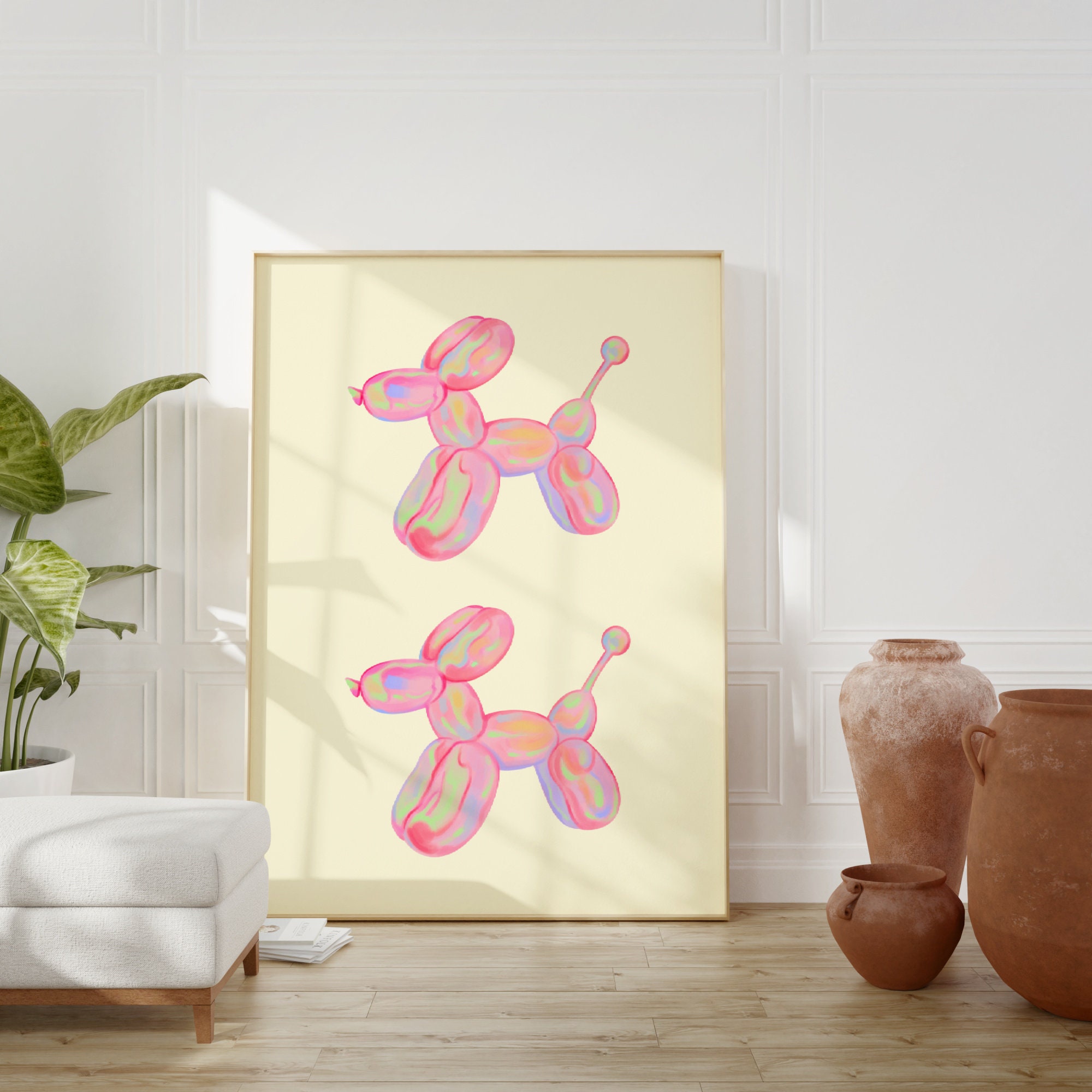 Smiley Face Set of 3 Prints Dog Balloon Poster Tryptic Wall - Etsy