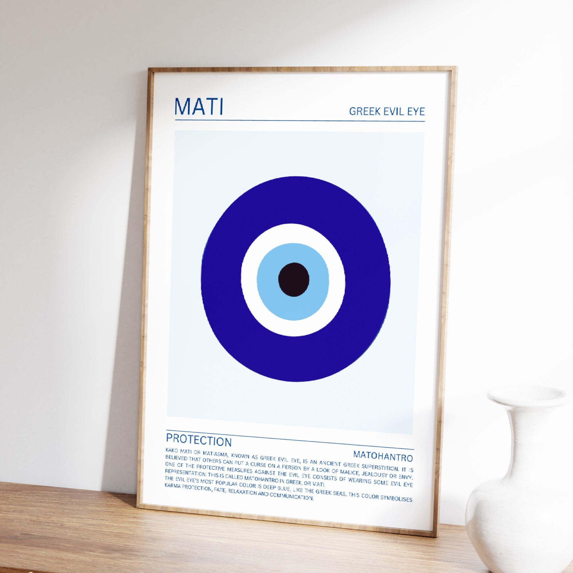 Evil Eye Poster, Spiritual Wall Art, Nazar Wall Art, Greek Eye Wall Art ...