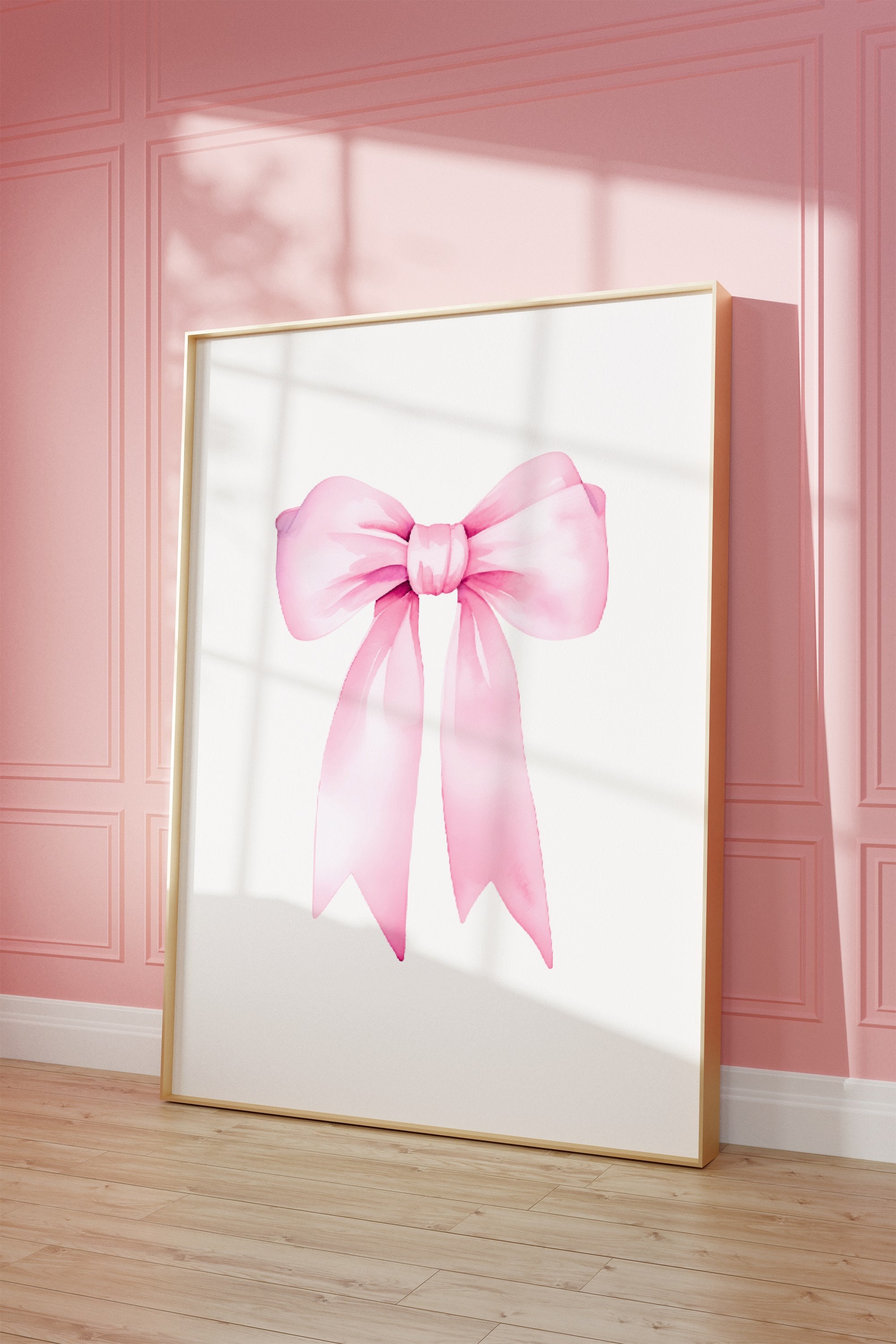 Pink Bow Print, Preppy Aesthetic Wall Art, Teen Room Decor, Preppy ...