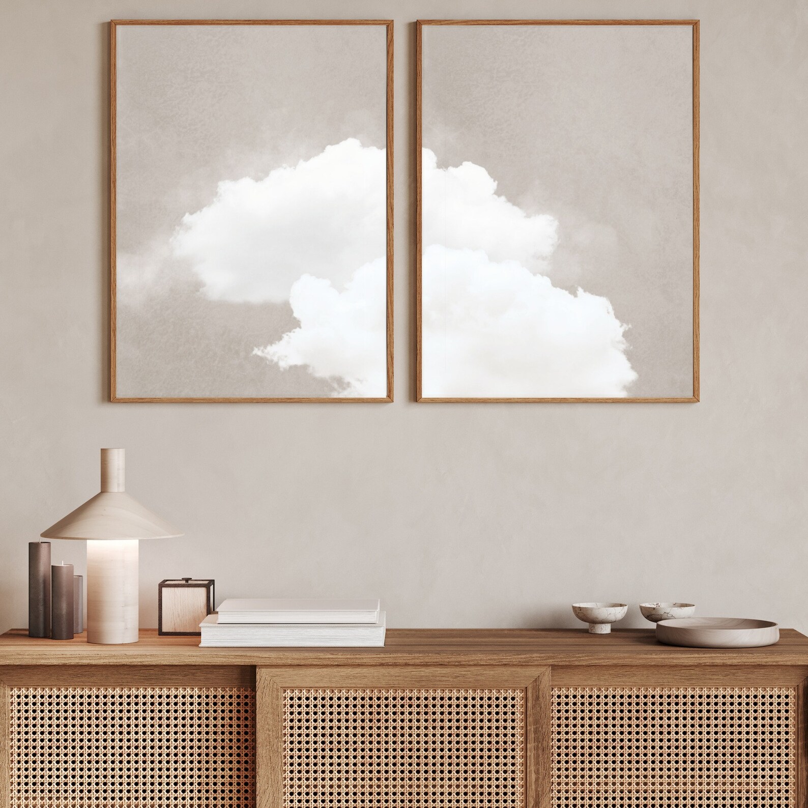 Cloud Wall Art, Set of 2 Prints, Cloud Prints, Aesthetic Cloud Painting ...