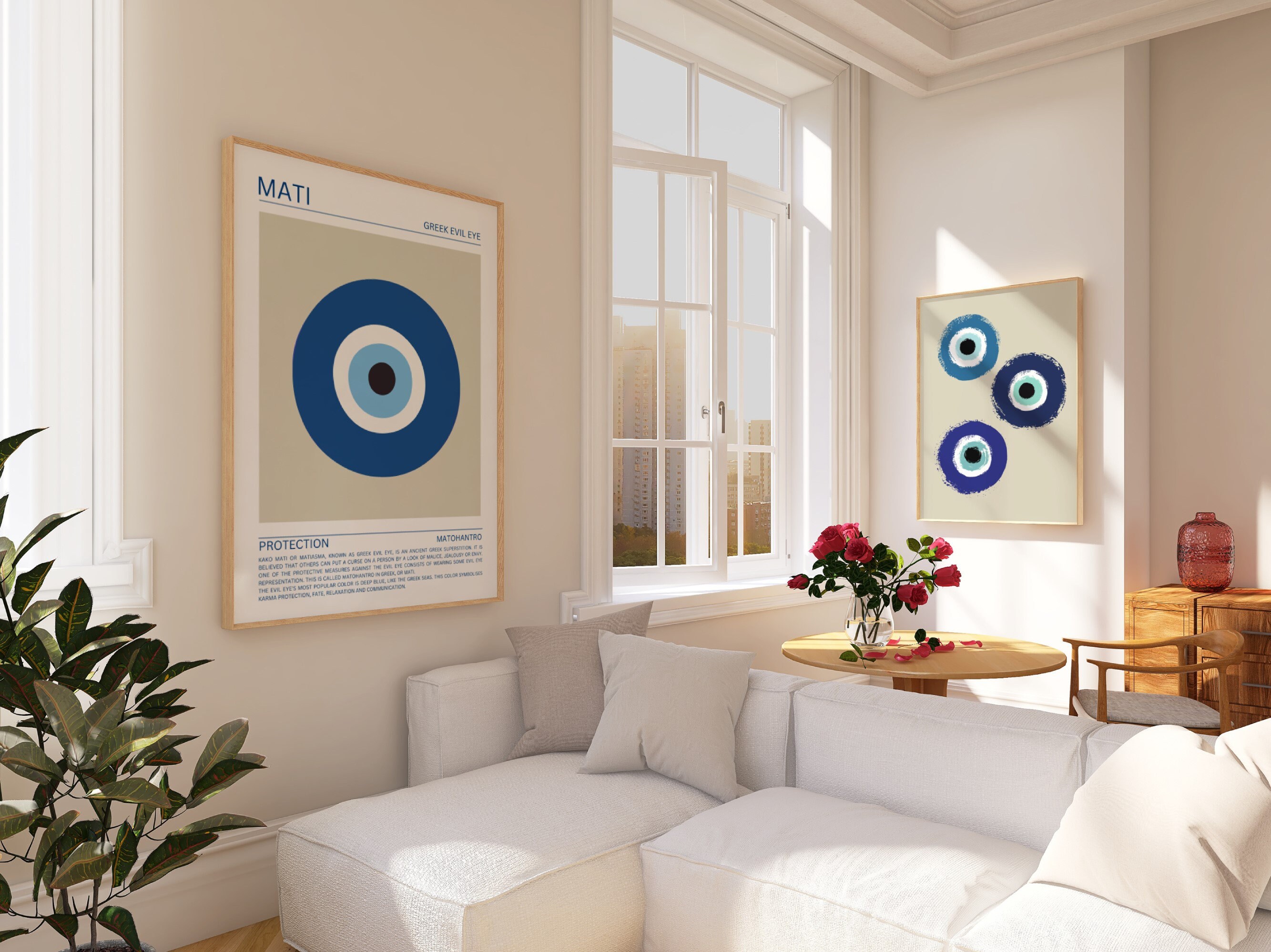 Evil Eye Poster, Spiritual Wall Art, Nazar Wall Art, Greek Eye Wall Art ...