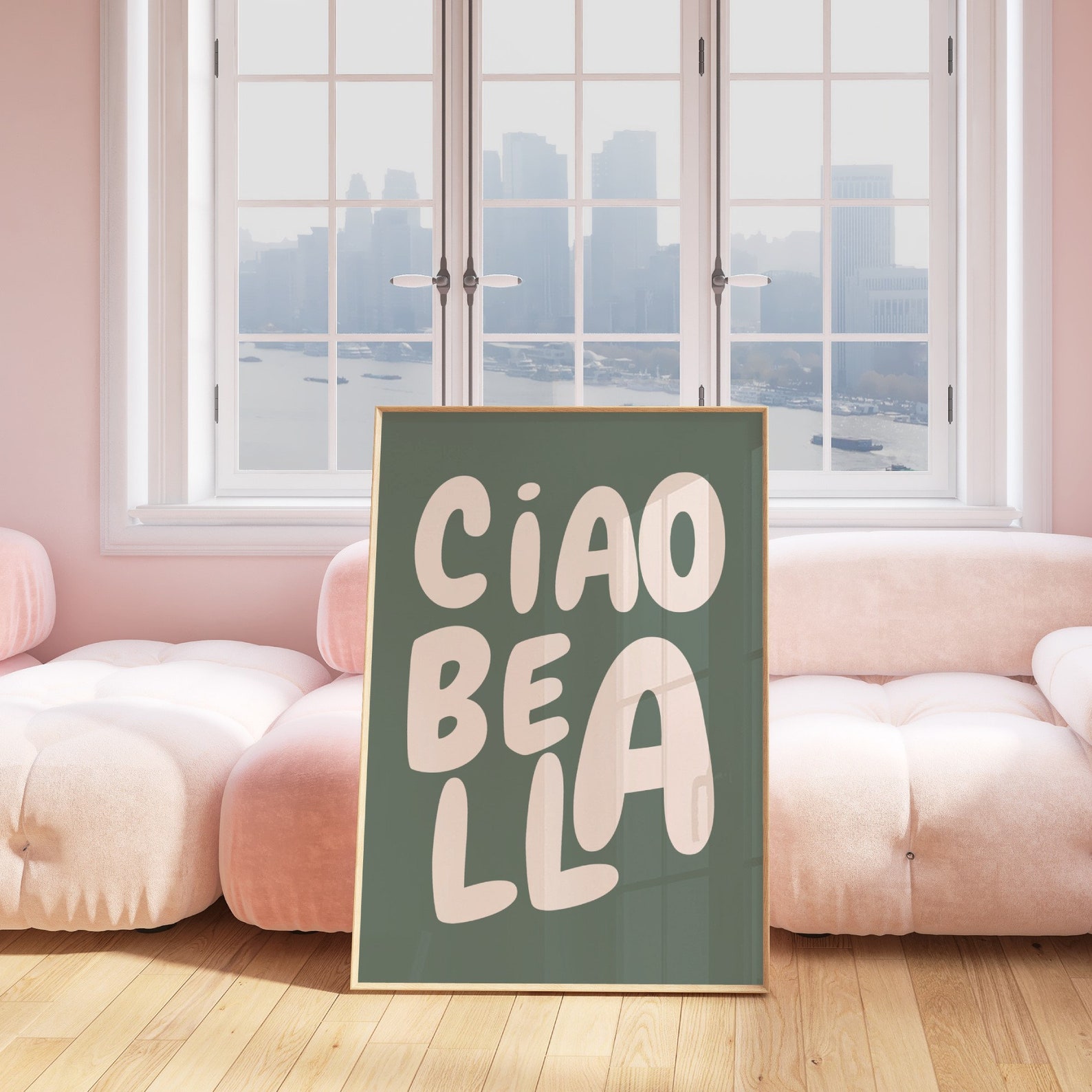 Ciao Bella Print, Girly Sage Green Preppy Printable, Dorm Room Art ...