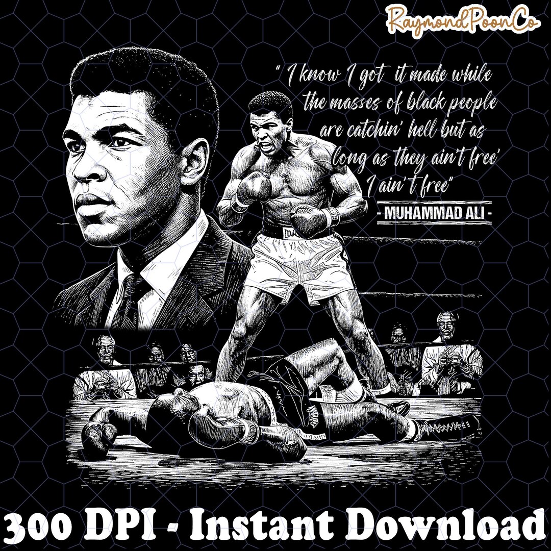 Muhammad Ali PNG, Black History Month Png, Boxing Champion Art Png ...