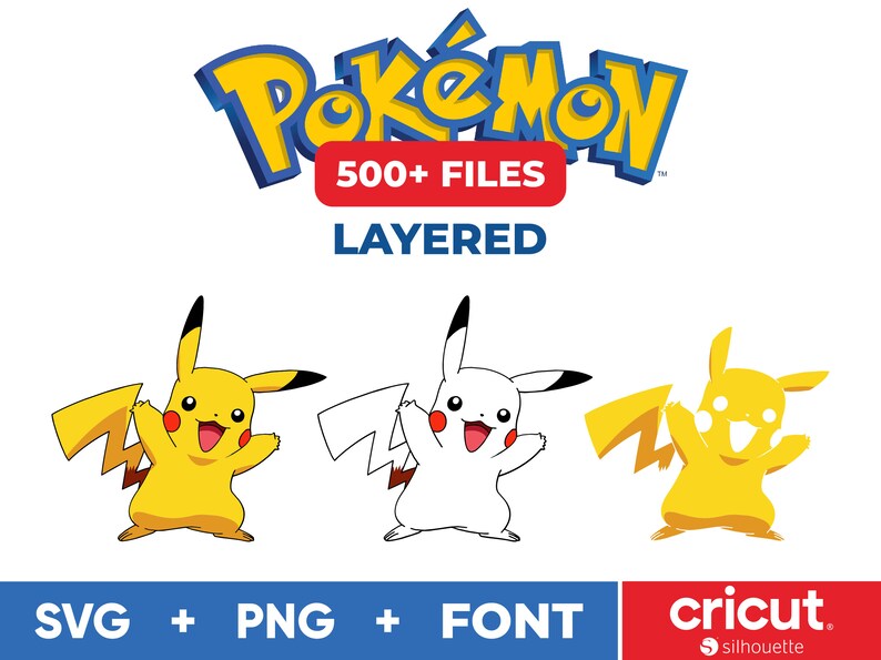 Pokemon SVG Bundle Pokemon Font Svg Pikachu Svg Archivos - Etsy México