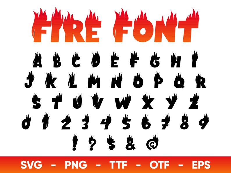 Fire Font SVG Flame Font Svg Files para Cricut y Silhouette - Etsy México
