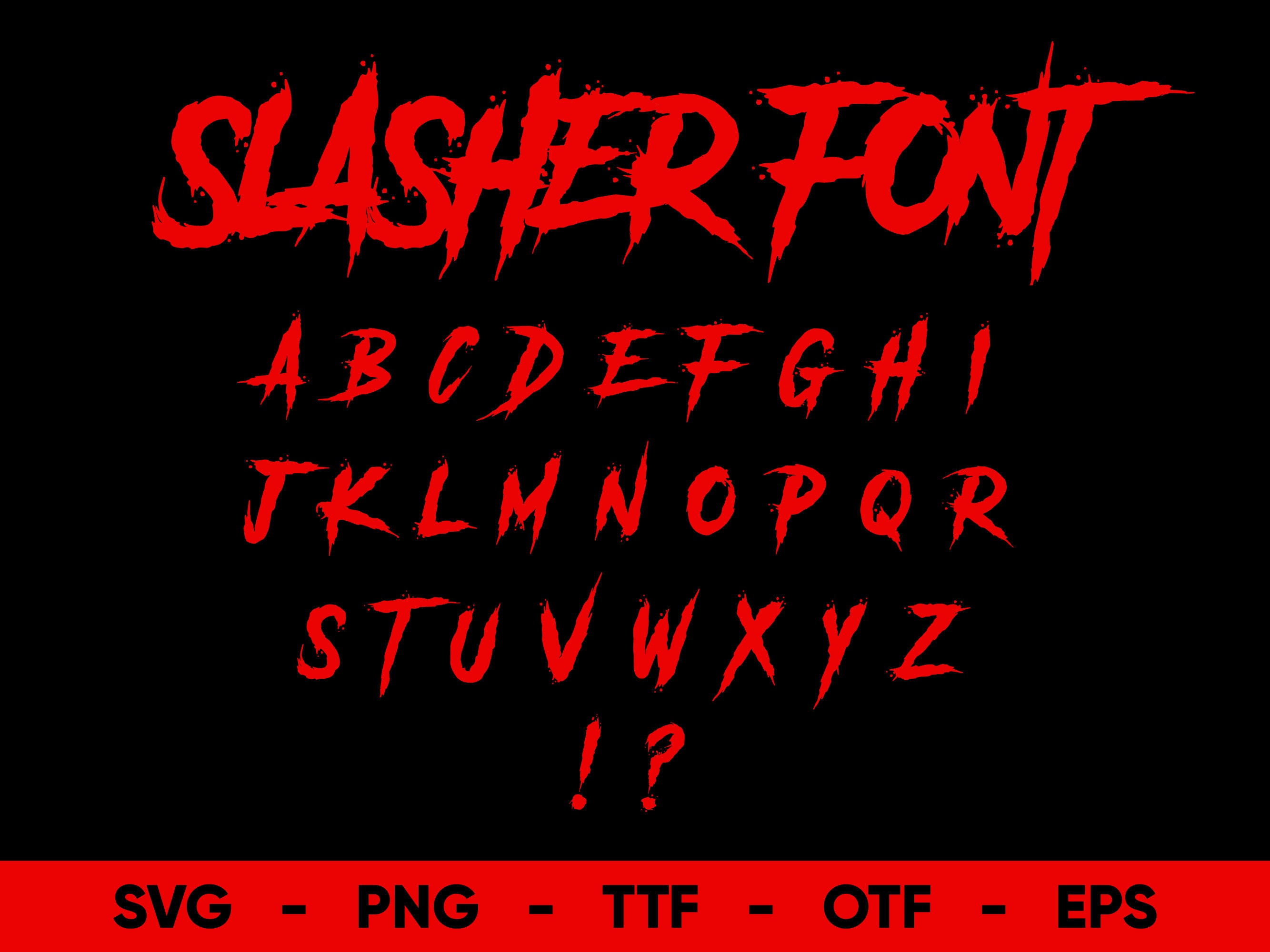 Slasher Font SVG Horror Font Svg Files for Cricut and - Etsy Canada