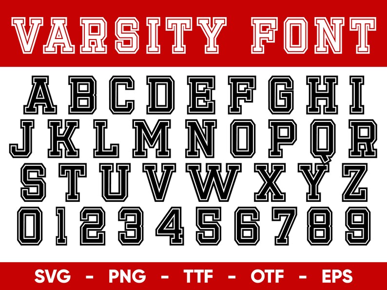 Varsity Font SVG College Font Svg Files for Cricut and - Etsy Canada