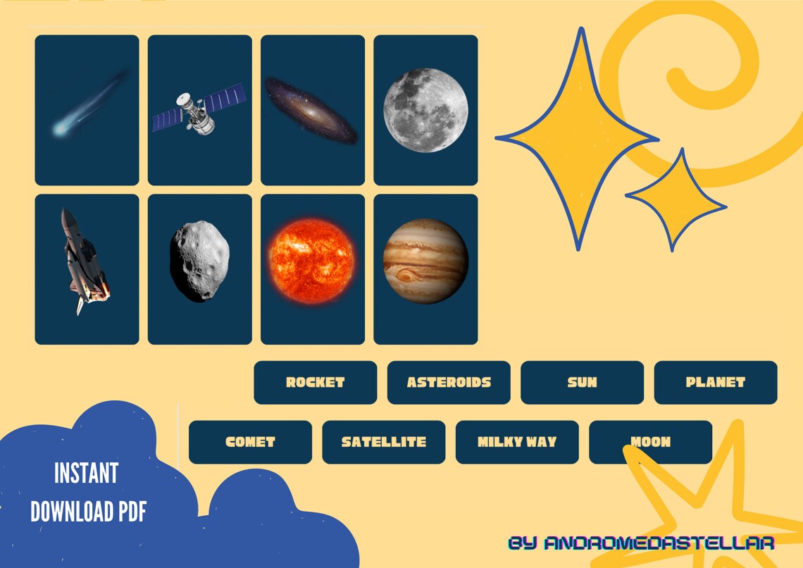 ASTRONOMY FLASHCARDS • 20 High Resolution Cards • PDF Printable Cards ...