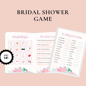 Bridal Shower Game Printable Bridal Shower Games Bachelorette Party ...