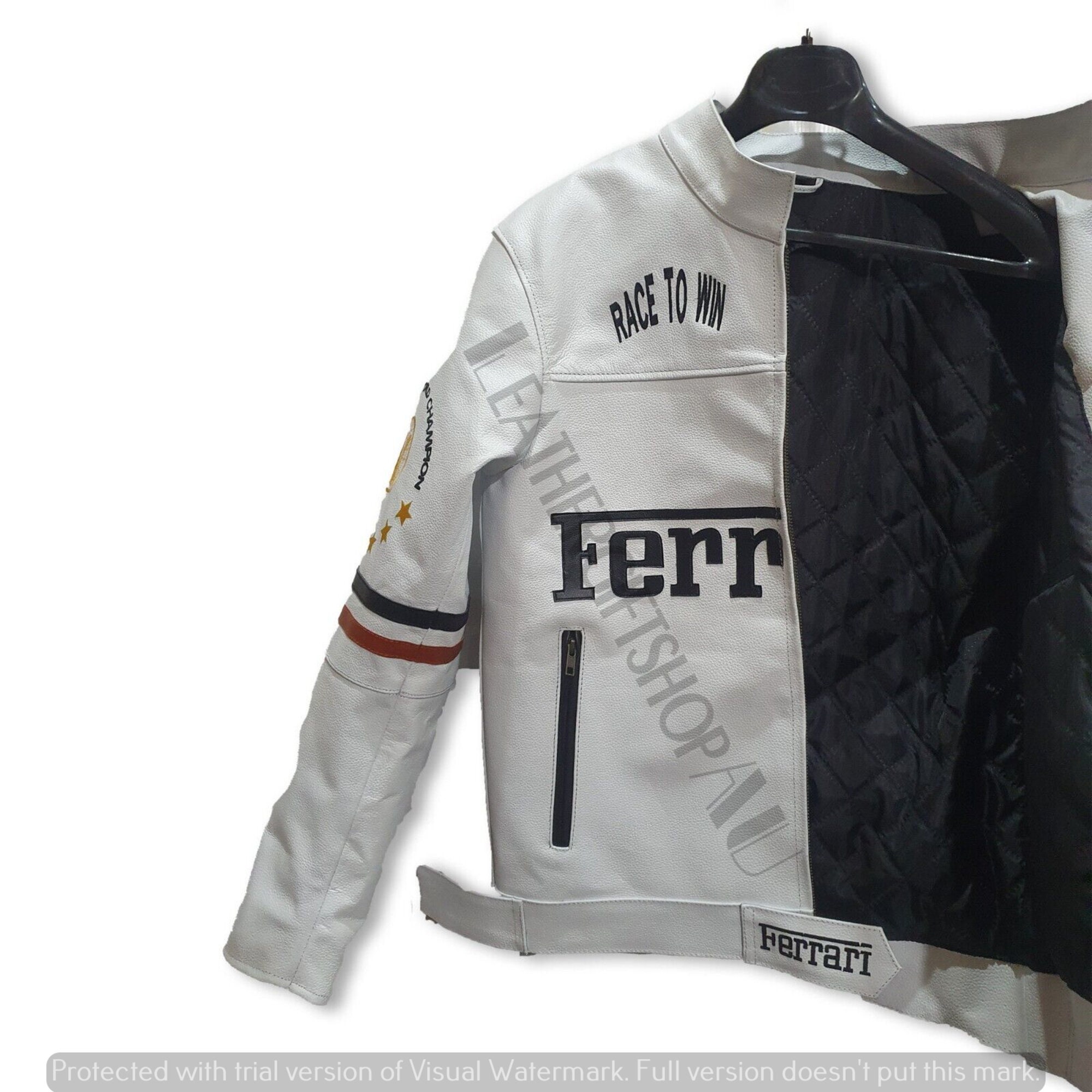 Ferrari F1 Racing Jacket Men Cowhide Leather 90s Vintage - Etsy