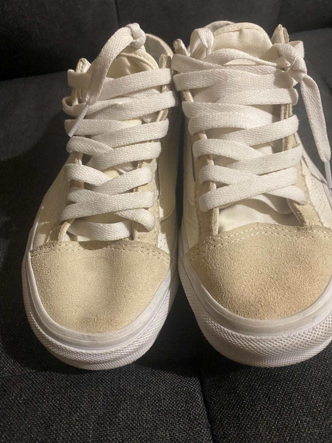 White and Cream Colored Vans Women’s Sneakers - Etsy