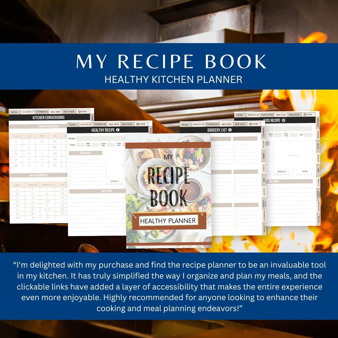 Recipe Book Meal Planner Healthy Food Choices Kids Meal - Etsy