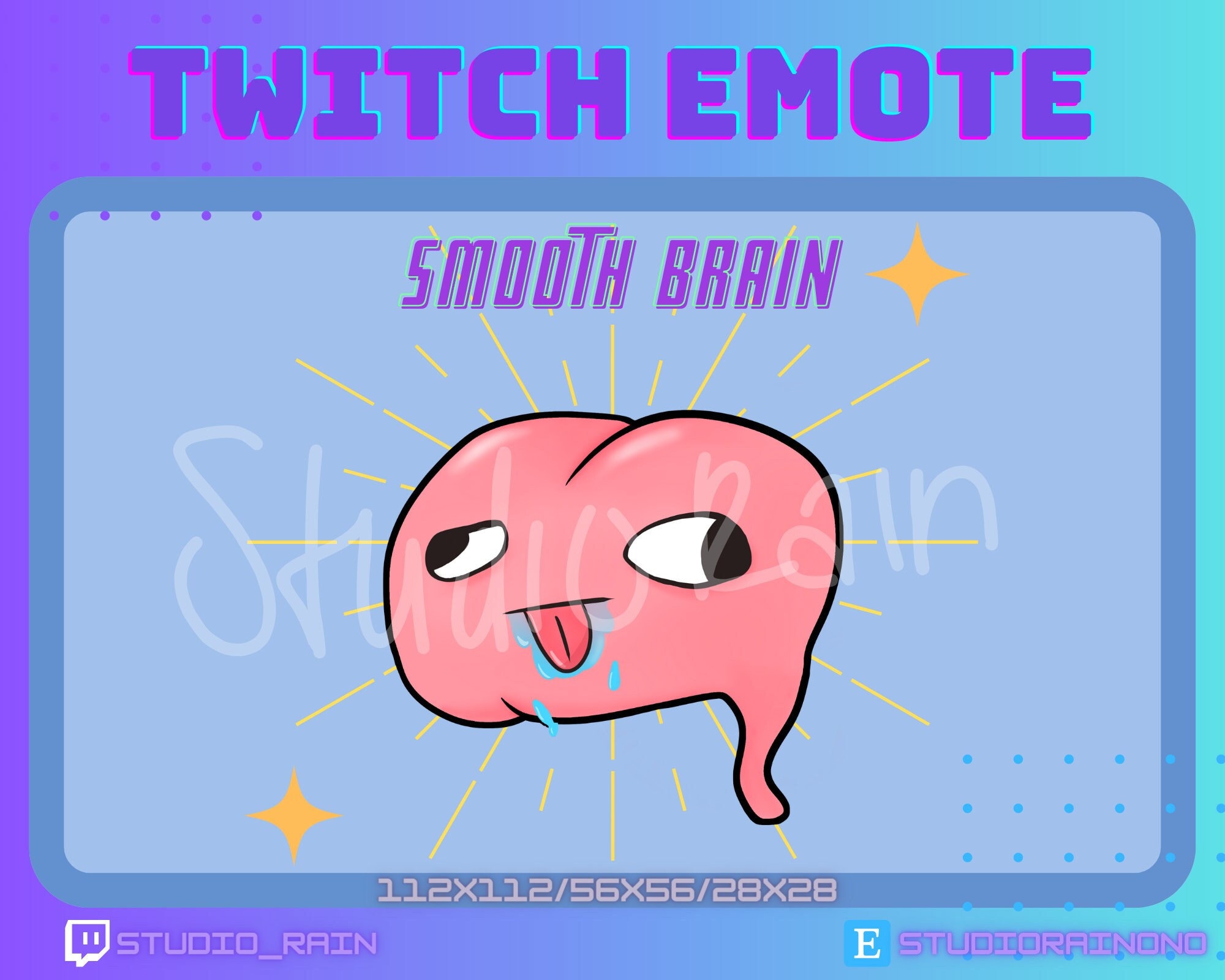 Kawaii Smooth Brain Emote Twitch/discord/youtube - Etsy