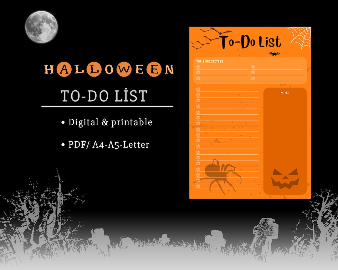 Halloween To-do List To-do List Printable To-do List - Etsy