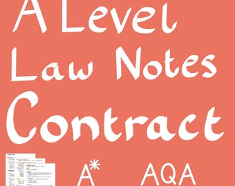 A-level Law Contract Law Revision Notes Digital Studying iPad - Etsy