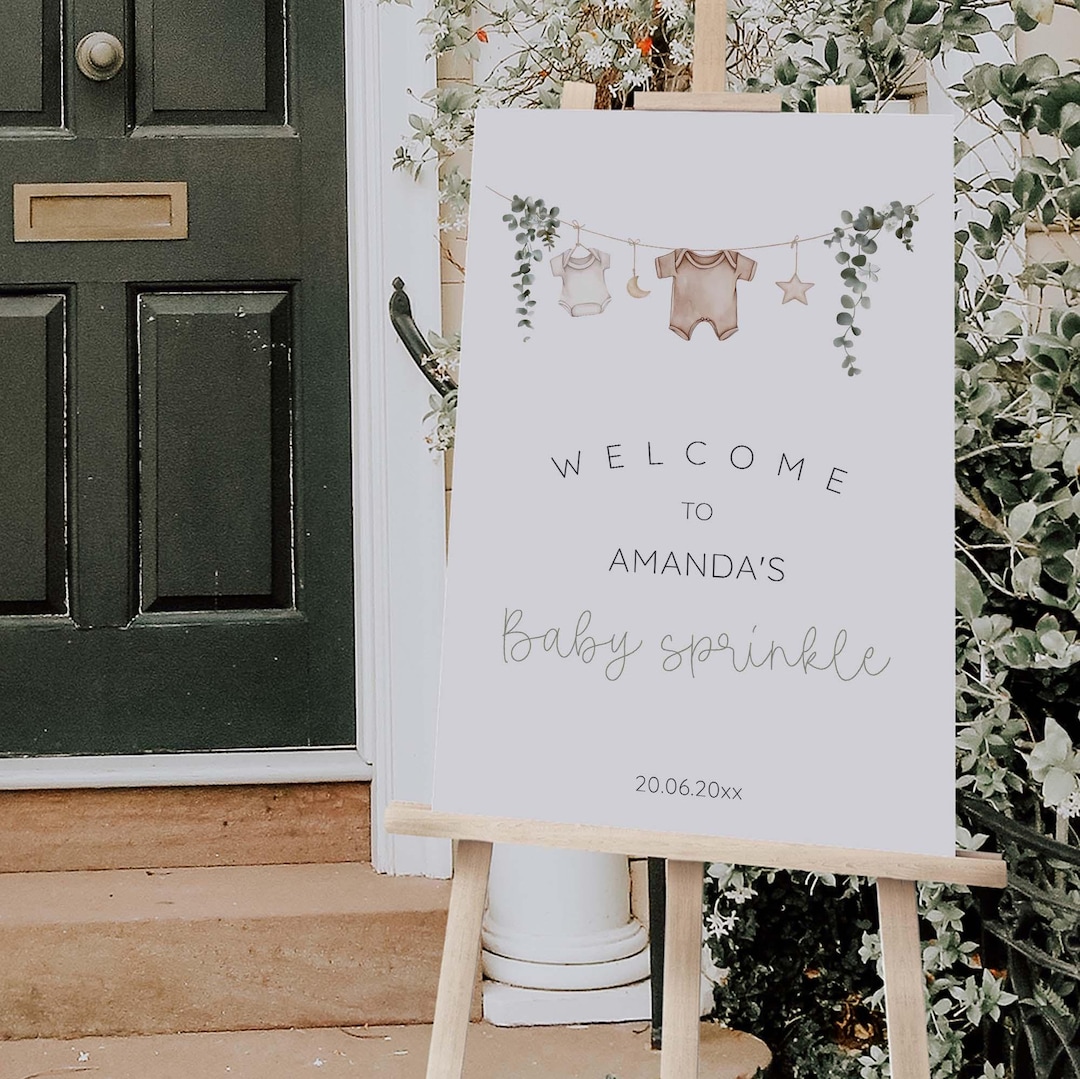 Boho Gender Neutral Baby Sprinkle Welcome Sign | Printable Poster ...