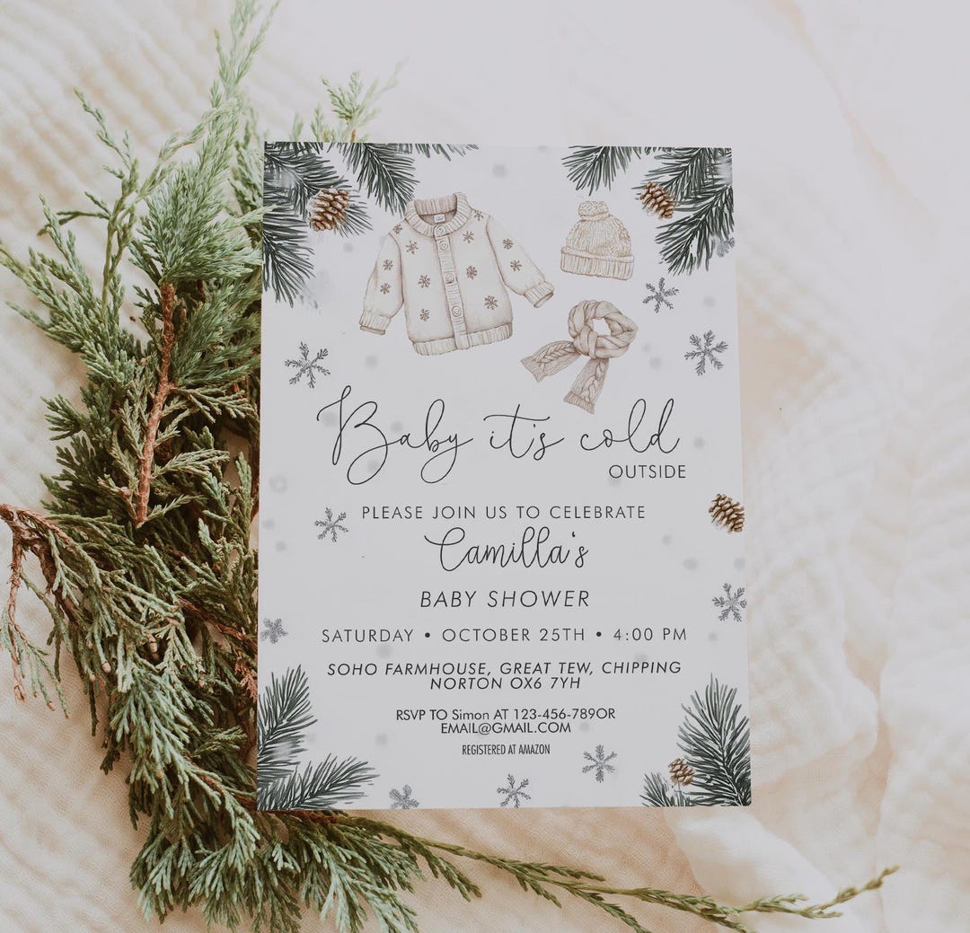 Baby It's Cold Outside Baby Shower Invitation | Printable Winter Baby ...