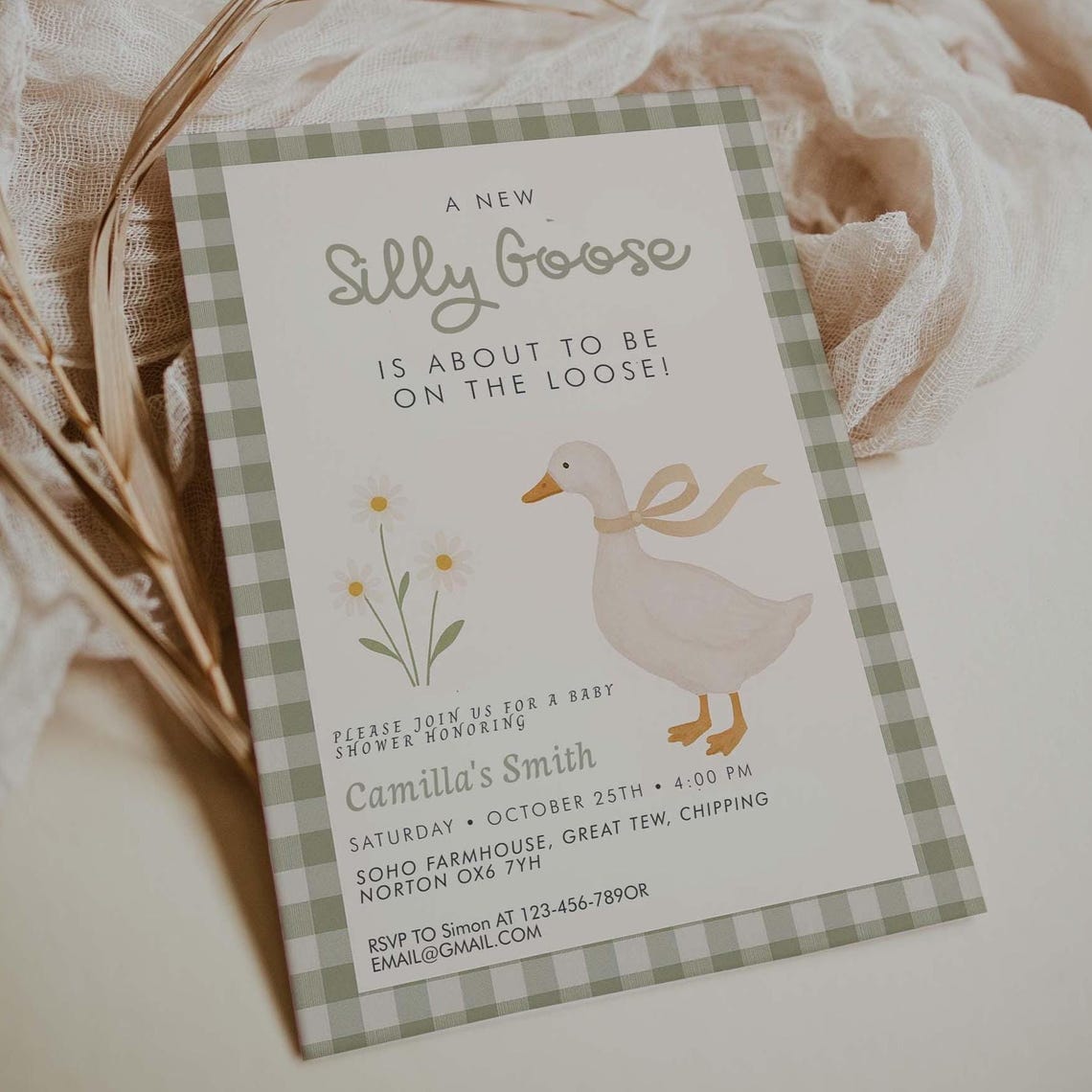 Silly Goose Baby Shower Invitation Template: Digital Download - Etsy