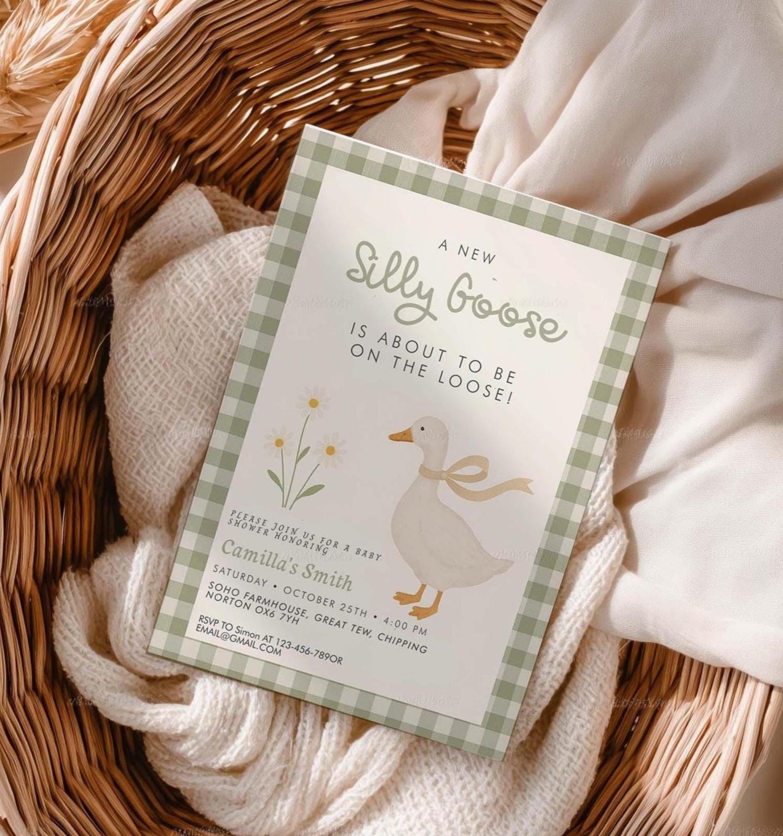 Silly Goose Baby Shower Invitation Template: Digital Download - Etsy