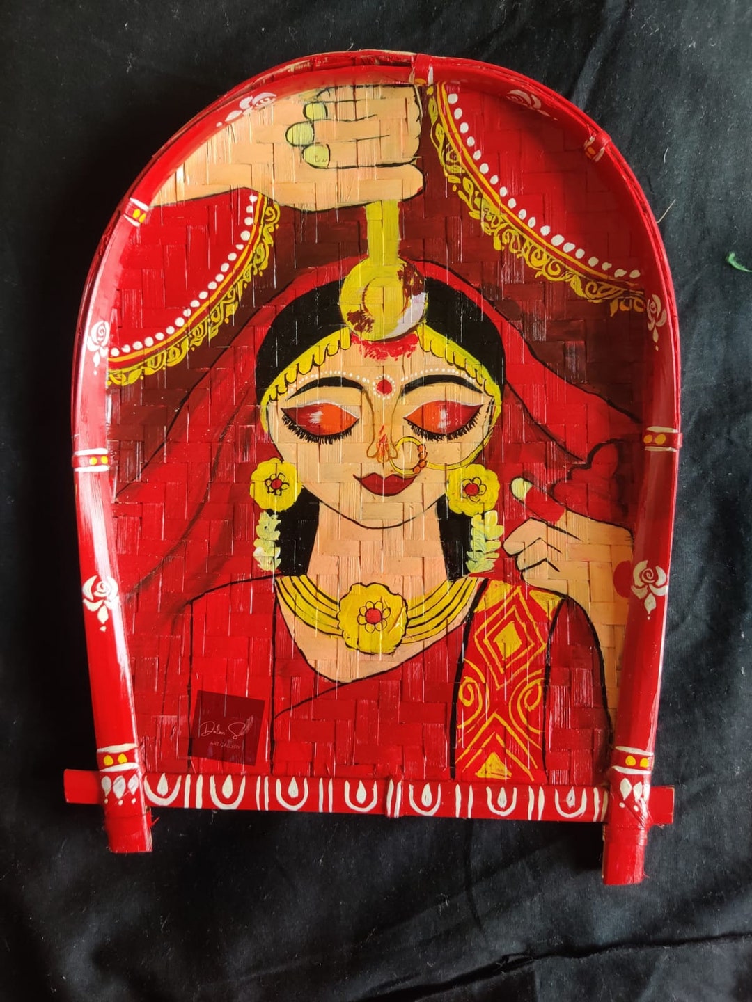 Bengali Wedding Kulo Wall Kulo Art Hand-painted Bou Kulo Wall Showpiece ...