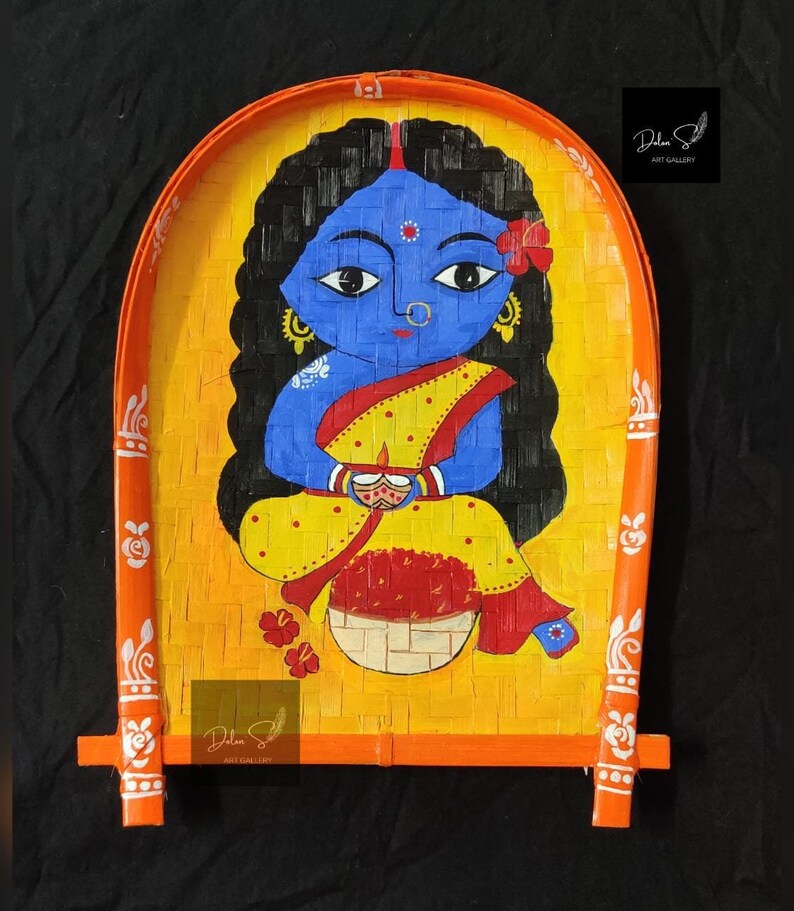 Bengali Wall Art | Maa Painting on Kulo | Hand-painted Bamboo Made Gift ...