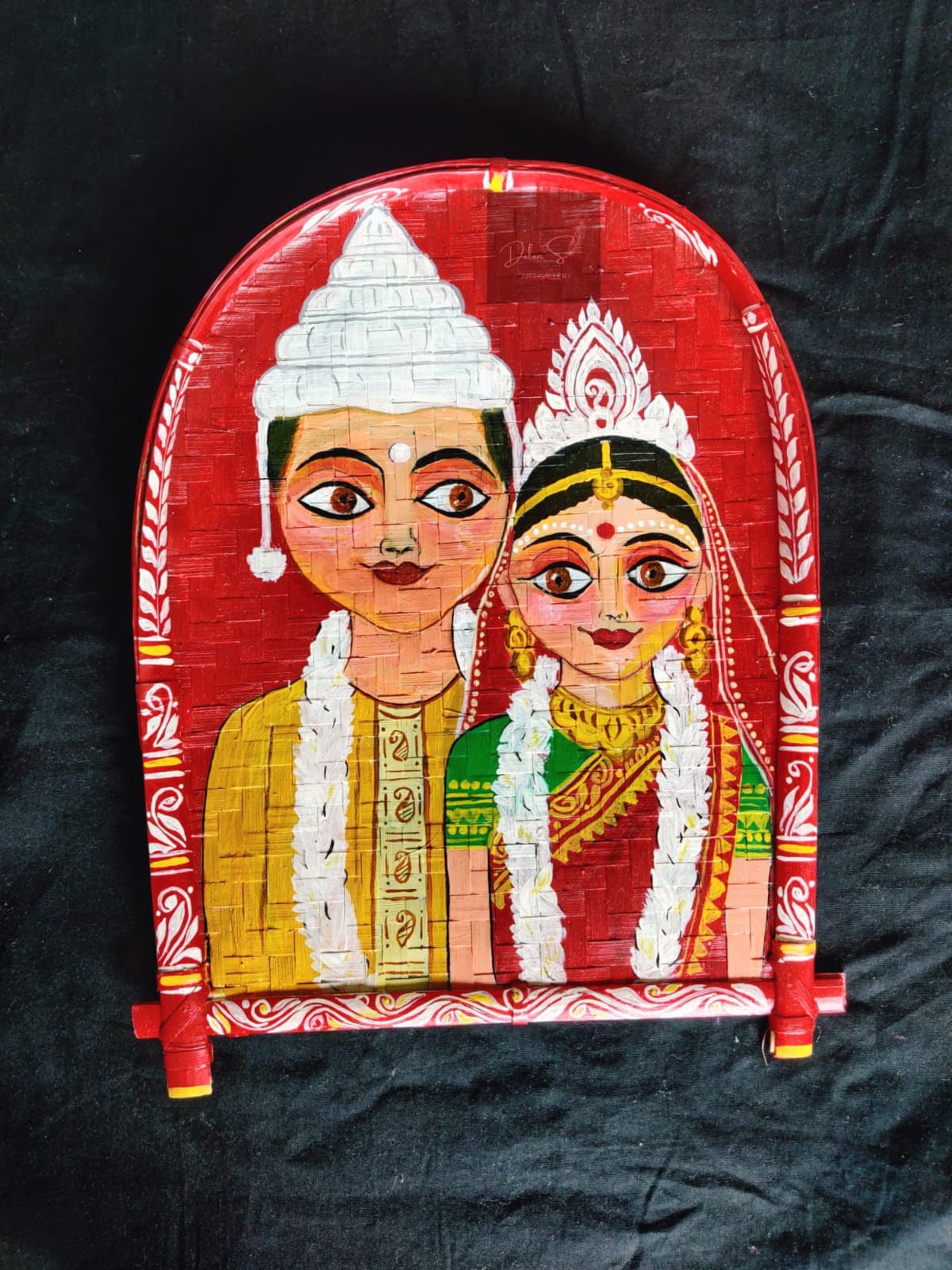 Bengali Wedding Kulo Wall Kulo Art Hand-painted Bou Kulo Wall Showpiece ...