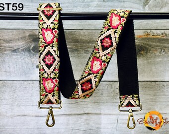 Embroidered Purse Strap Crossbody Strap for Purses Boho Bage Strap ...