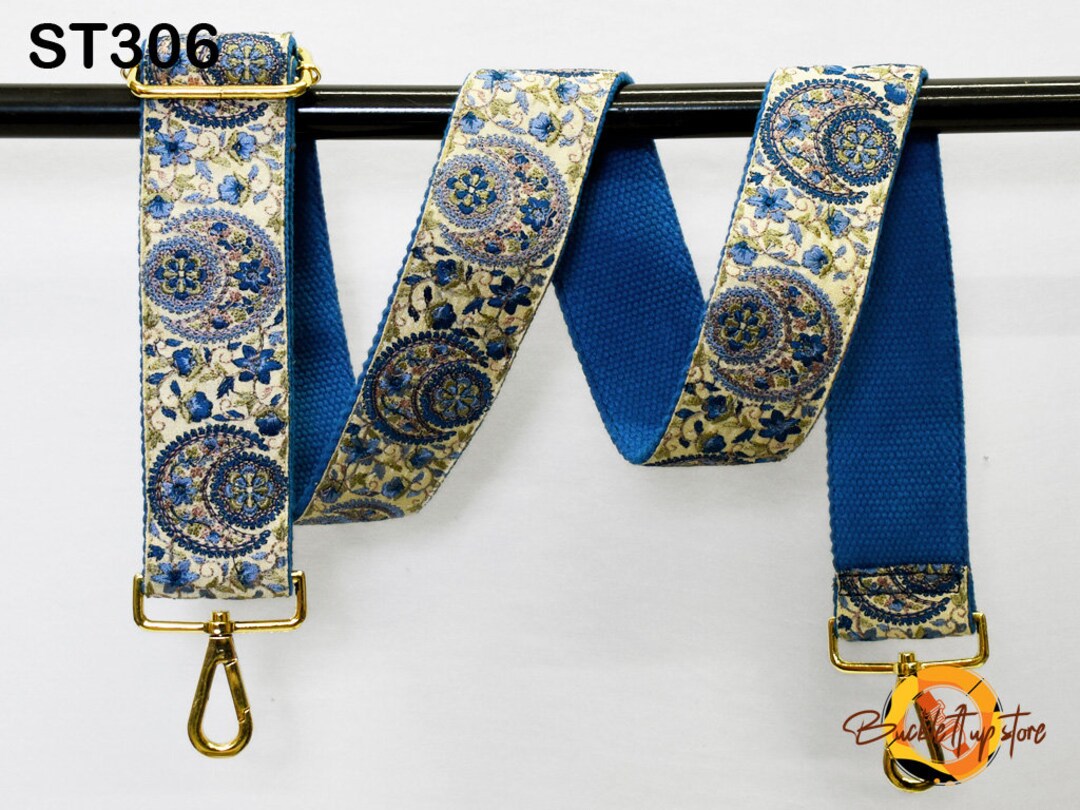 Blue Embroidery Replacement Purse Strap Crossbody Strap for Purses ...