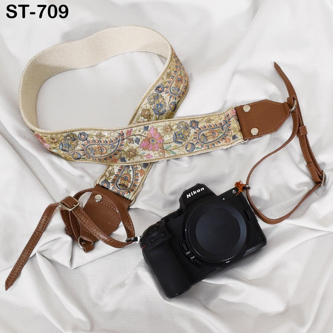 Photographer Leather Strap Sling Camera Strap Embroidery DSLR Camera ...