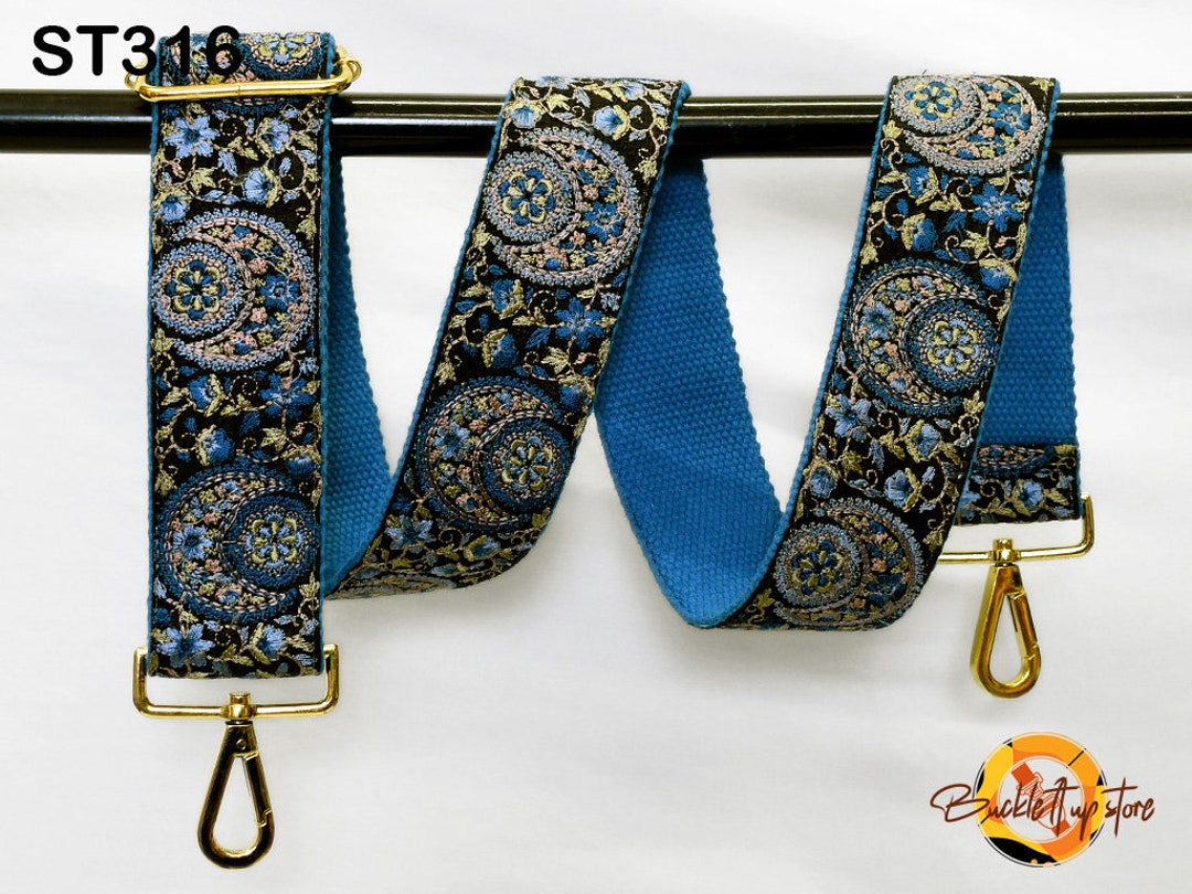 Blue Embroidery Replacement Purse Strap Crossbody Strap for Purses ...