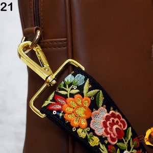 Embroidered Canvas Bag Strap Purse Strap Messenger Crossbody Strap for ...